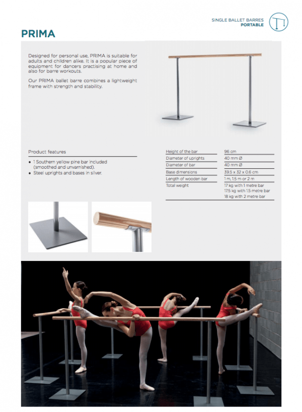 Dinamica Ballet 2020 catalogue | Ballet bars and proffesional mirrors