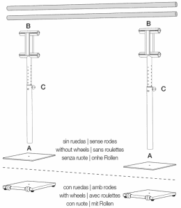 Height-adjustable portable double ballet barre Giselle | Dinamica Ballet