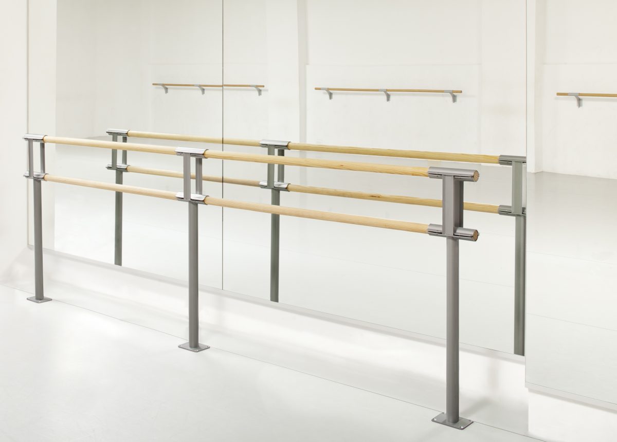 Floor-mounted double ballet barre Pina-Fix | Dinamica Ballet
