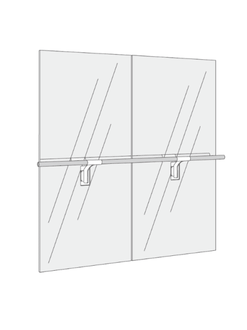 Set 2 wall mirrors Amadeus with wall-mounted barre Arabersque