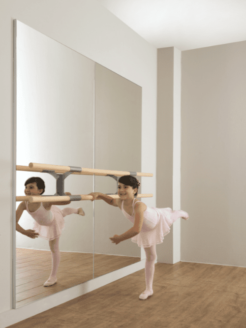 Set 2 wall mirrors with wall-mounted barre Arabersque Double
