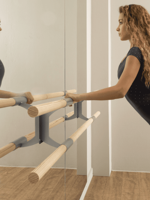 Set 2 wall mirrors with wall-mounted barre Arabersque Double
